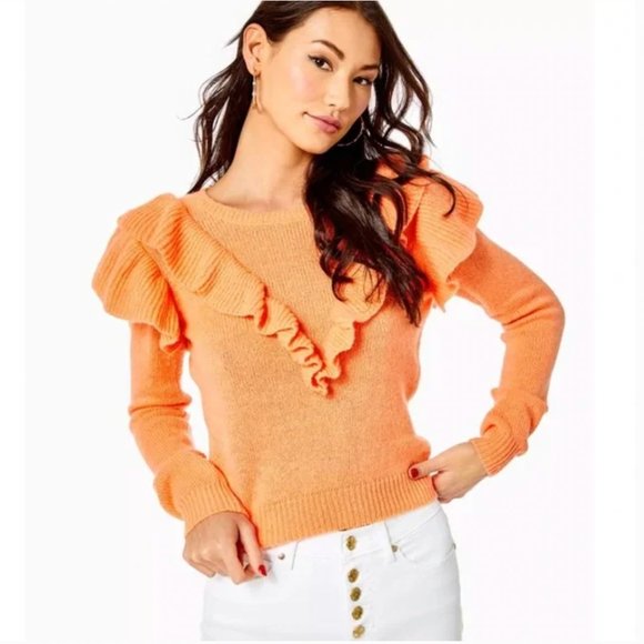 Lilly Pulitzer | Sweaters | Lilly Pulitzer Marceline Ruffle Crew Neck ...
